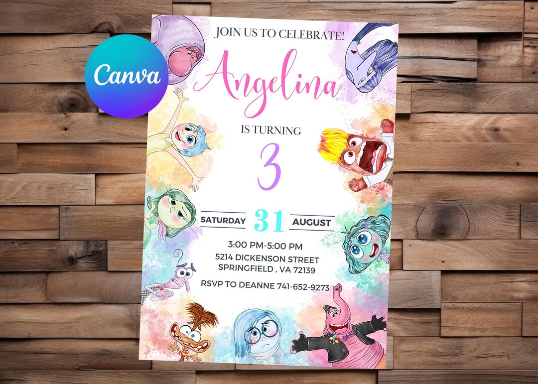 Inside Out Invitation Inside Out Birthday Inside Out Party Inside Out ...
