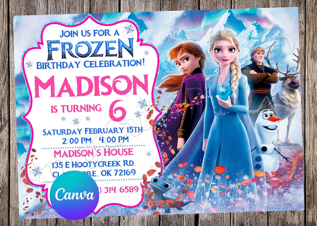Frozen Invitation Frozen Birthday Frozen Party Frozen Watercolor ...