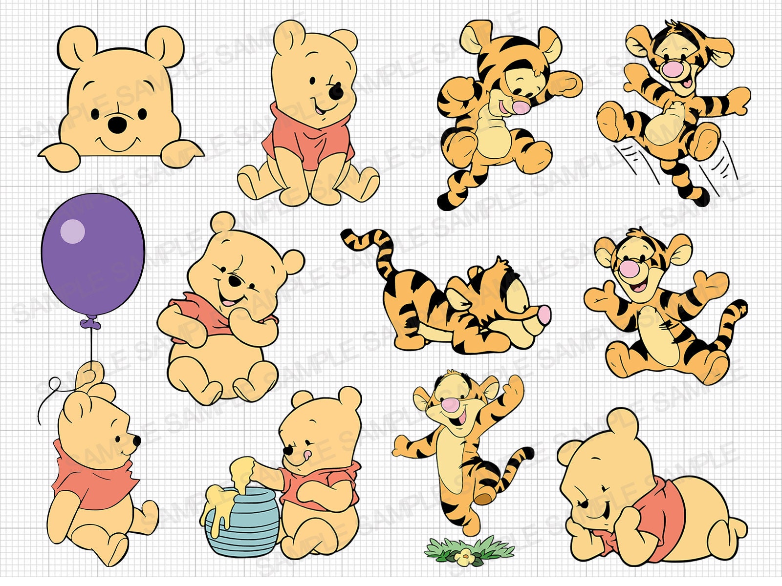 Baby Winnie the Pooh SVG Baby Tigger SVG Baby Winnie the Pooh - Etsy España