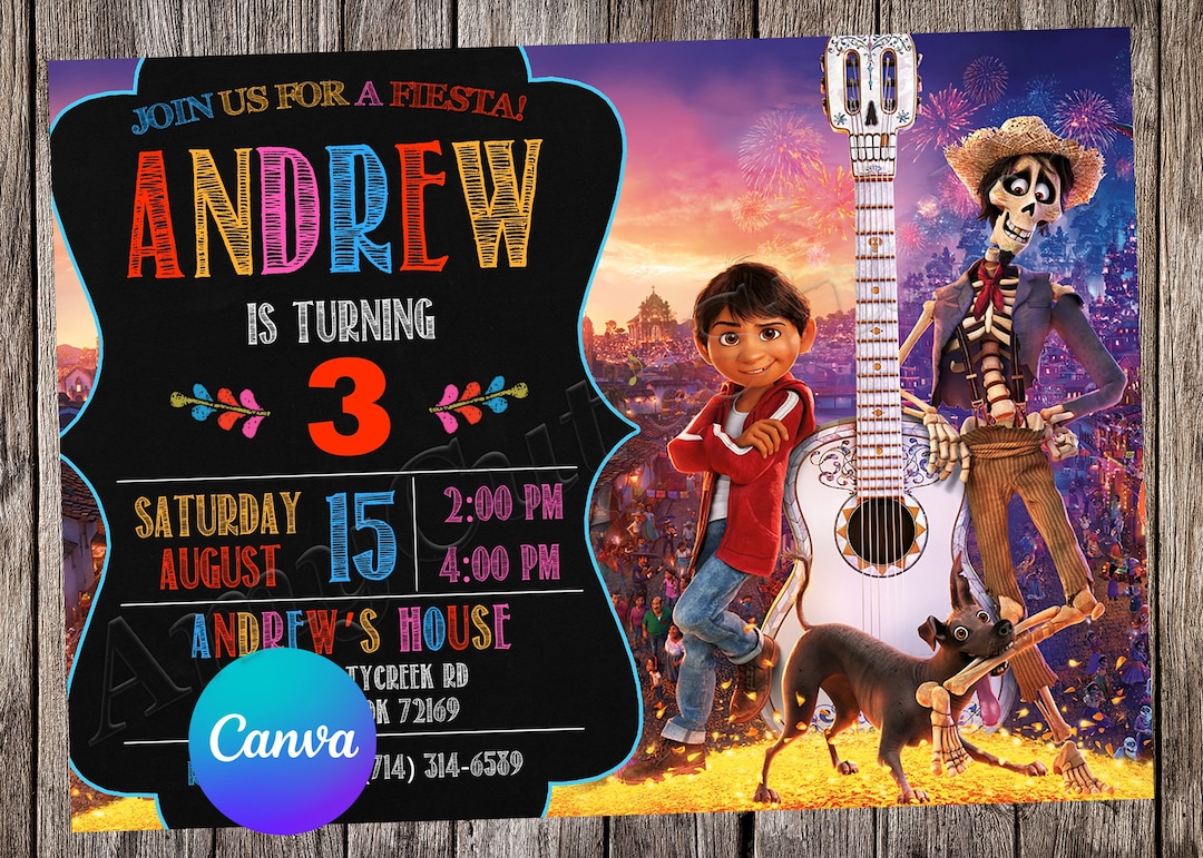 Coco Invitation Coco Birthday Coco Party Fiesta Invitation Coco Editable Invitation Coco ...