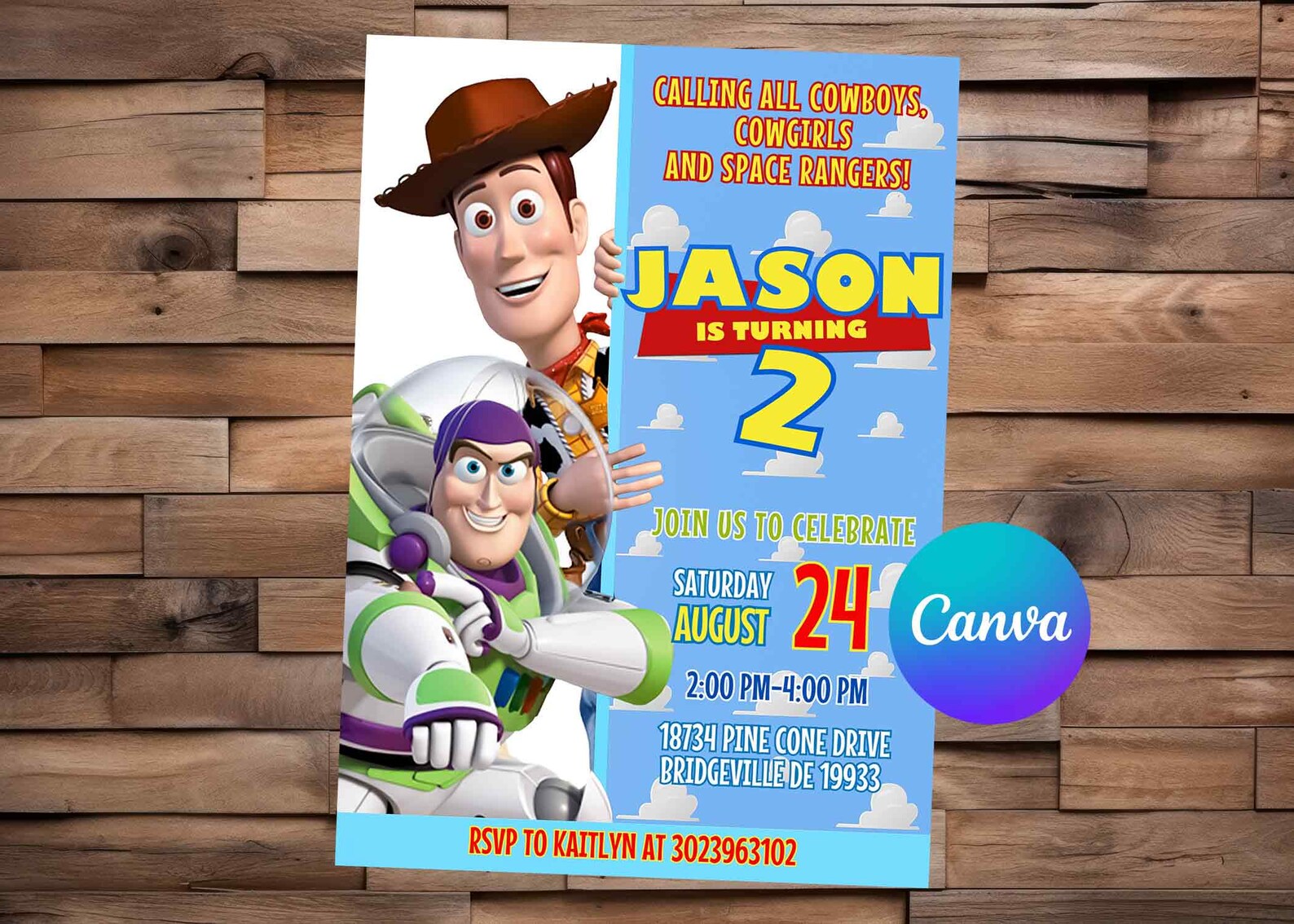 Toy Story Invitation Buzz Lightyear Invitation Toy Story Birthday Toy ...