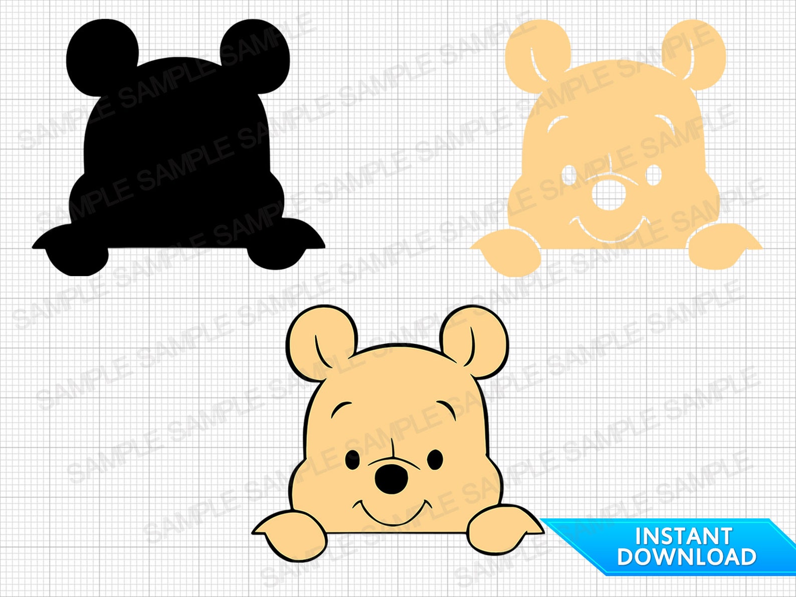 Baby Winnie the Pooh SVG Baby Winnie the Pooh Cut Files Baby Winnie the ...