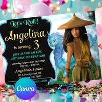 Raya and the Last Dragon Invitation Raya Invitation Raya Birthday Party ...