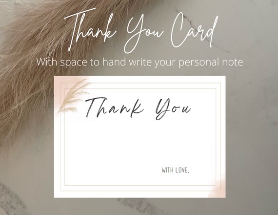Thank You Card Instant Download - Etsy