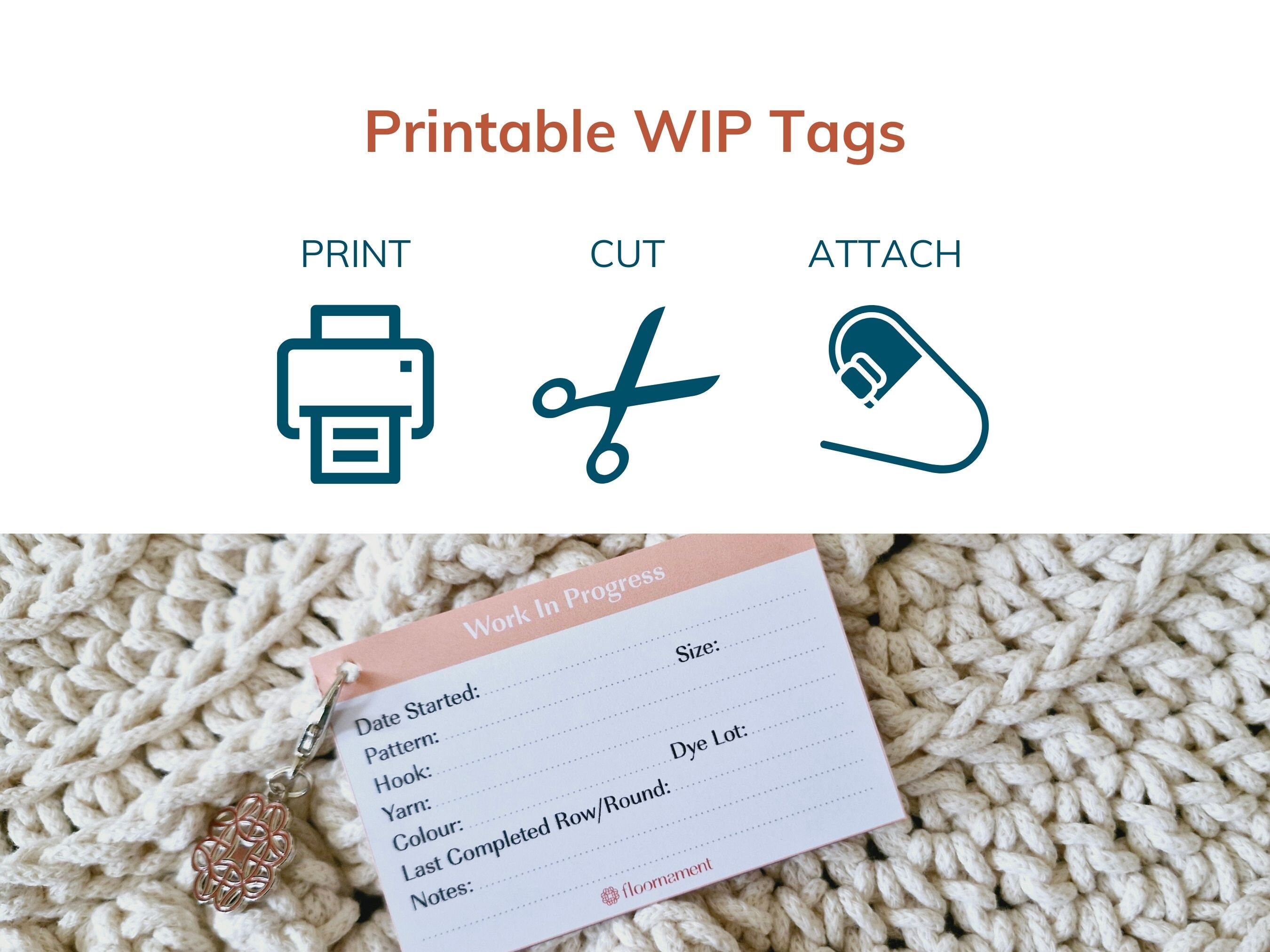 Printable WIP Tag Label Crochet WIP Tag for Work in Progress Crochet ...