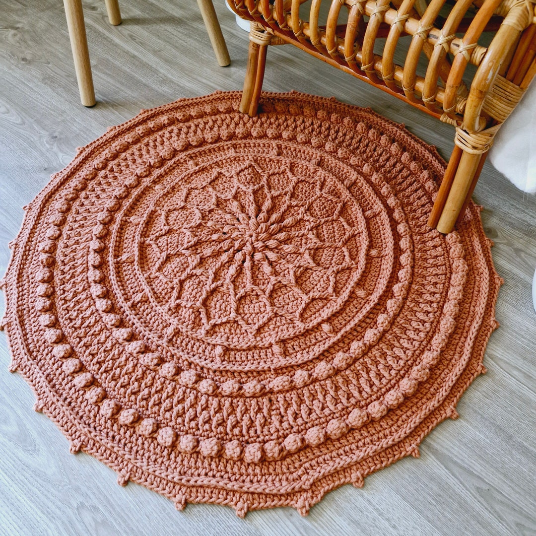 CROCHET RUG PATTERN Round Crochet Mat Pattern Crochet Carpet Boy Room ...