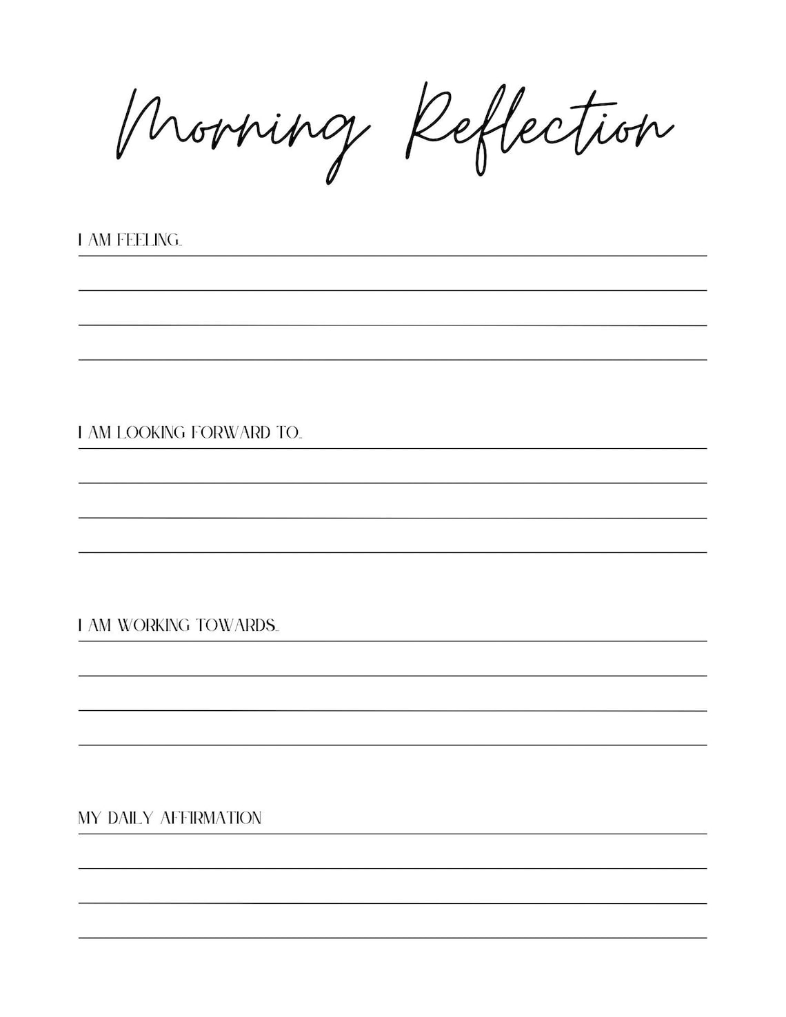 Morning Reflection, Daily Reflection, Instant Download, Printable Daily ...