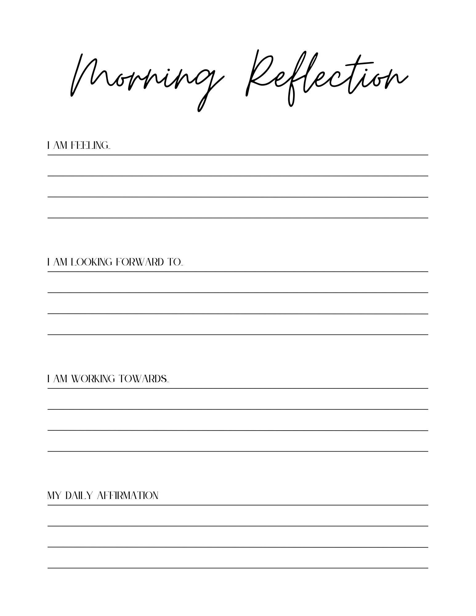 Morning Reflection, Daily Reflection, Instant Download, Printable Daily ...