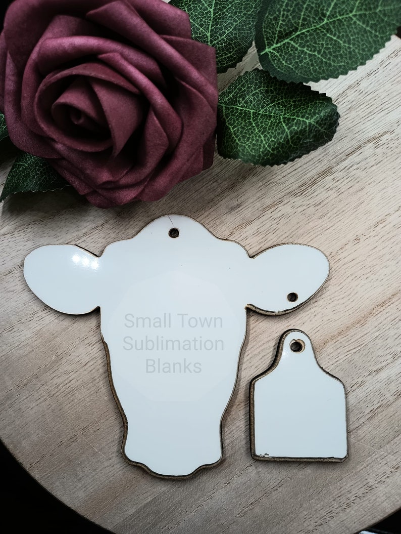Sublimation Blank Cow Head and Tag, Car Hanger, Sublimation Blank, Cow ...