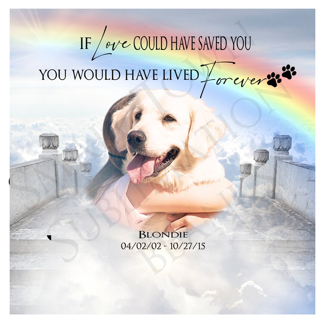 Pet Memorial Rainbow Bridge Digital File. in Memory Of, Fits Dog Collar ...