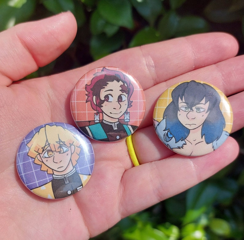 Demon Slayer Pins // Tanjiro, Inosuke, Zenitsu - Etsy