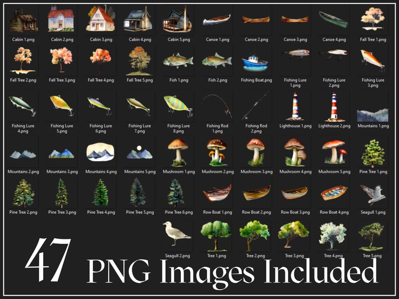 Watercolor Lake House and Cabin Clipart | for Commercial Use ...