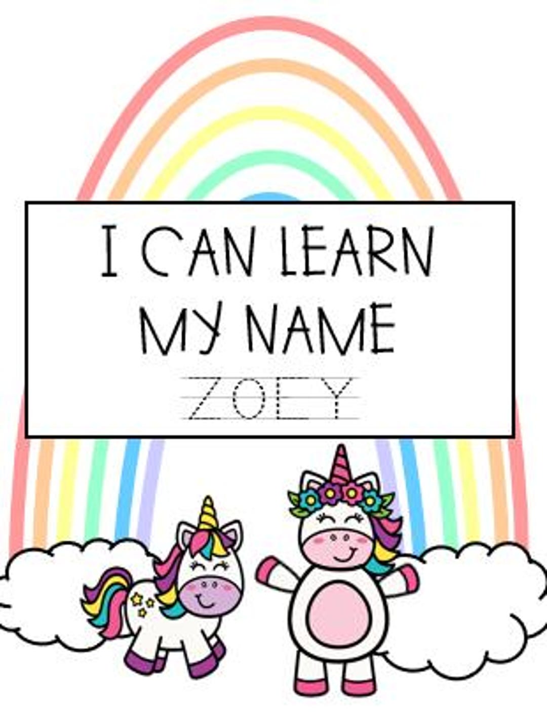 Personalized Name Book- Unicorn - Etsy
