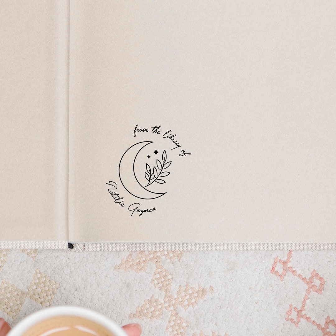 Moon Personalized Book Stamp | From the Library of | Ex Libris | This Book Belongs to | Book ...