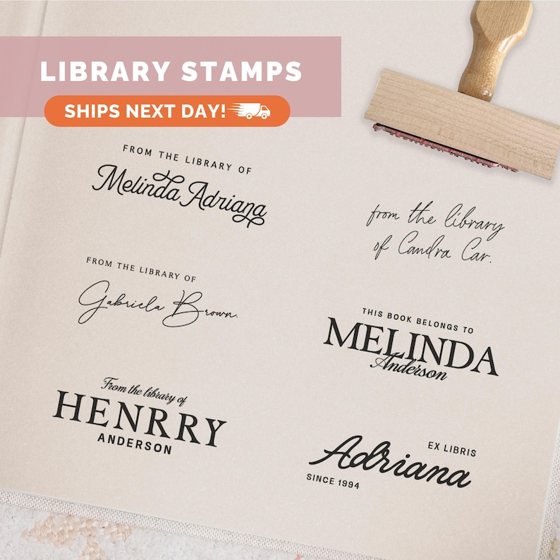 Custom Book Embosser, Minimal Personalized Library Stamp, From the Desk ...