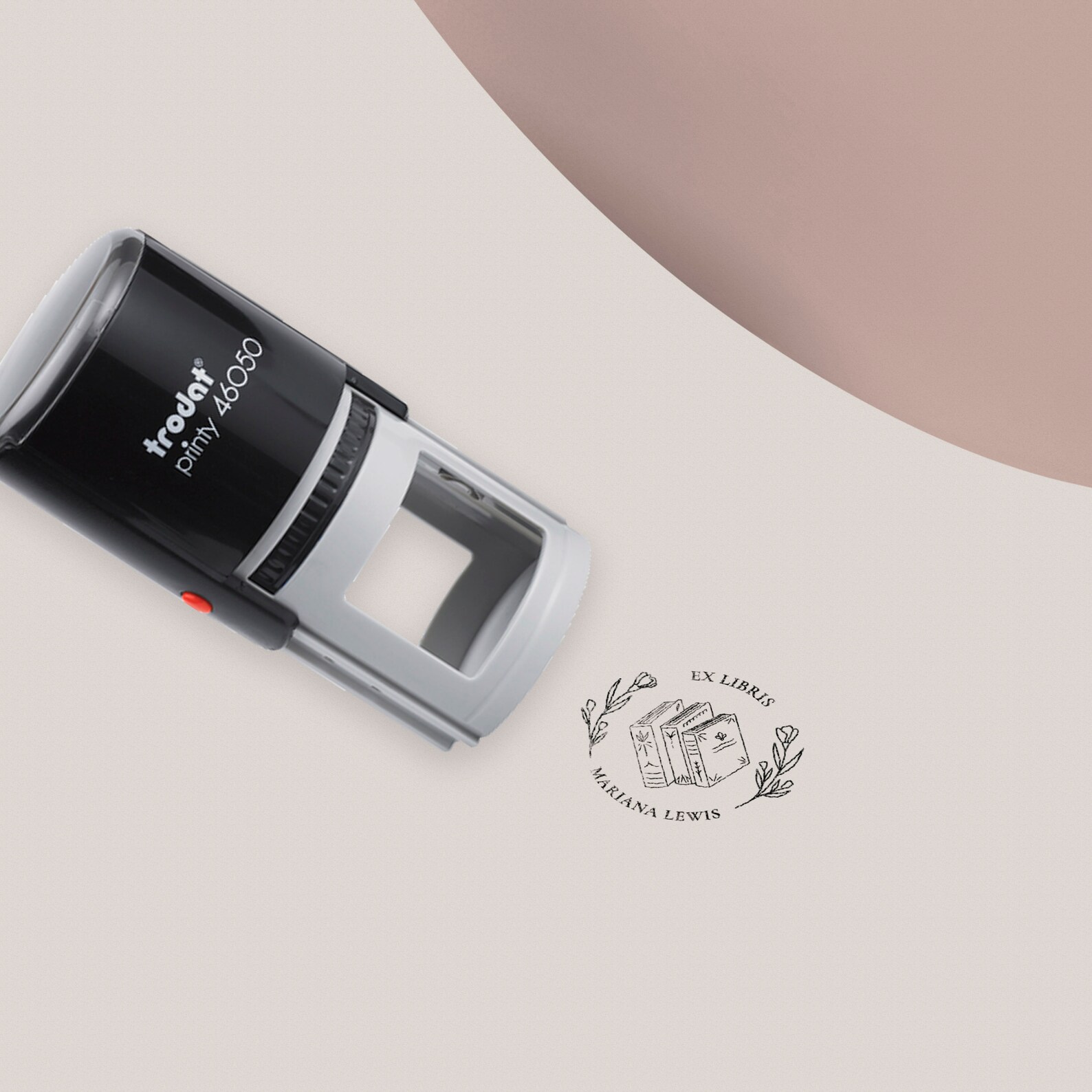 Floral Personalized Book Stamp Ex Libris From the Library - Etsy