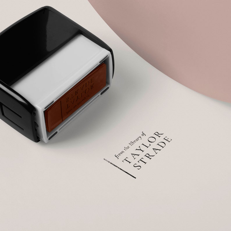 Minimal Personalized Book Embosser Stamp From the Library - Etsy