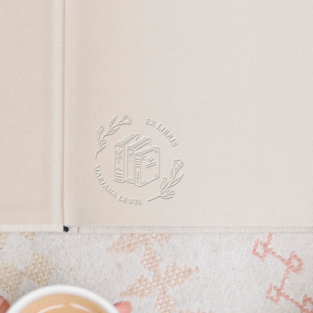 Flower Book Personalized Embosser Stamp Ex Libris From the Library of ...