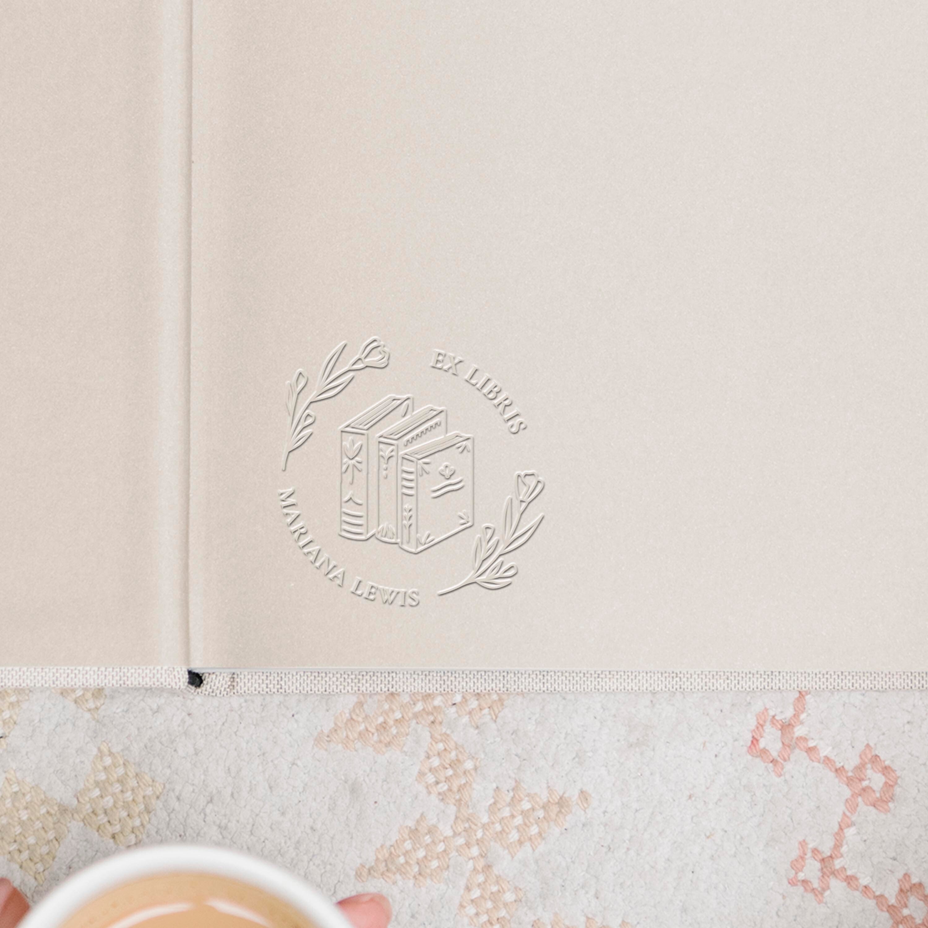 Floral Personalized Book Stamp Ex Libris From the Library - Etsy