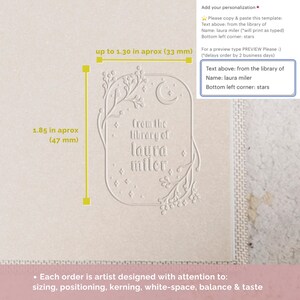 Custom Moon Embosser Book Stamp | Personalized Ex Libris | Wood and ...