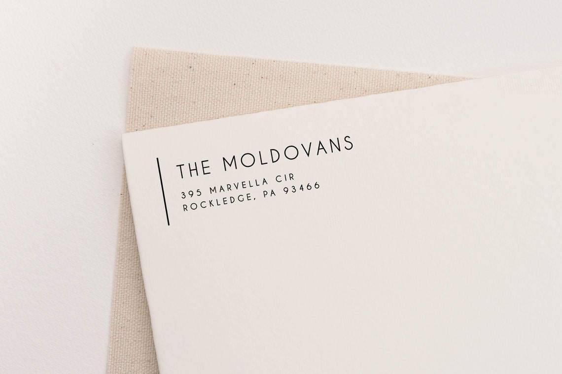 Modern Return Address Stamp Wedding Stamp Save the Date - Etsy