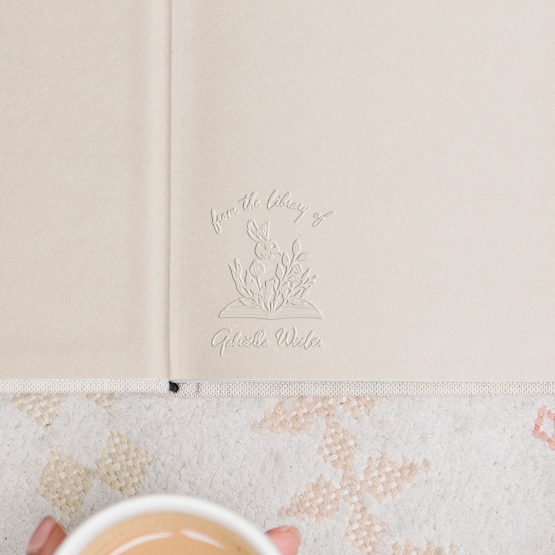 BEE Book Embosser Personalized Open Book Library Stamp | Ex Libris ...