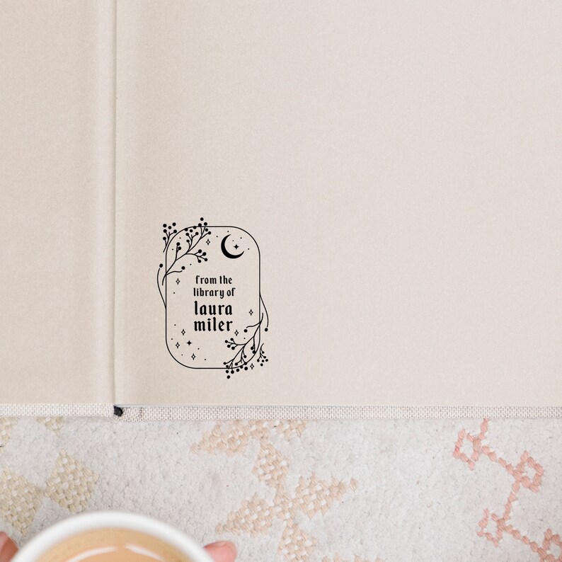 Moon Embosser Book Stamp Personalized From the Library of - Etsy