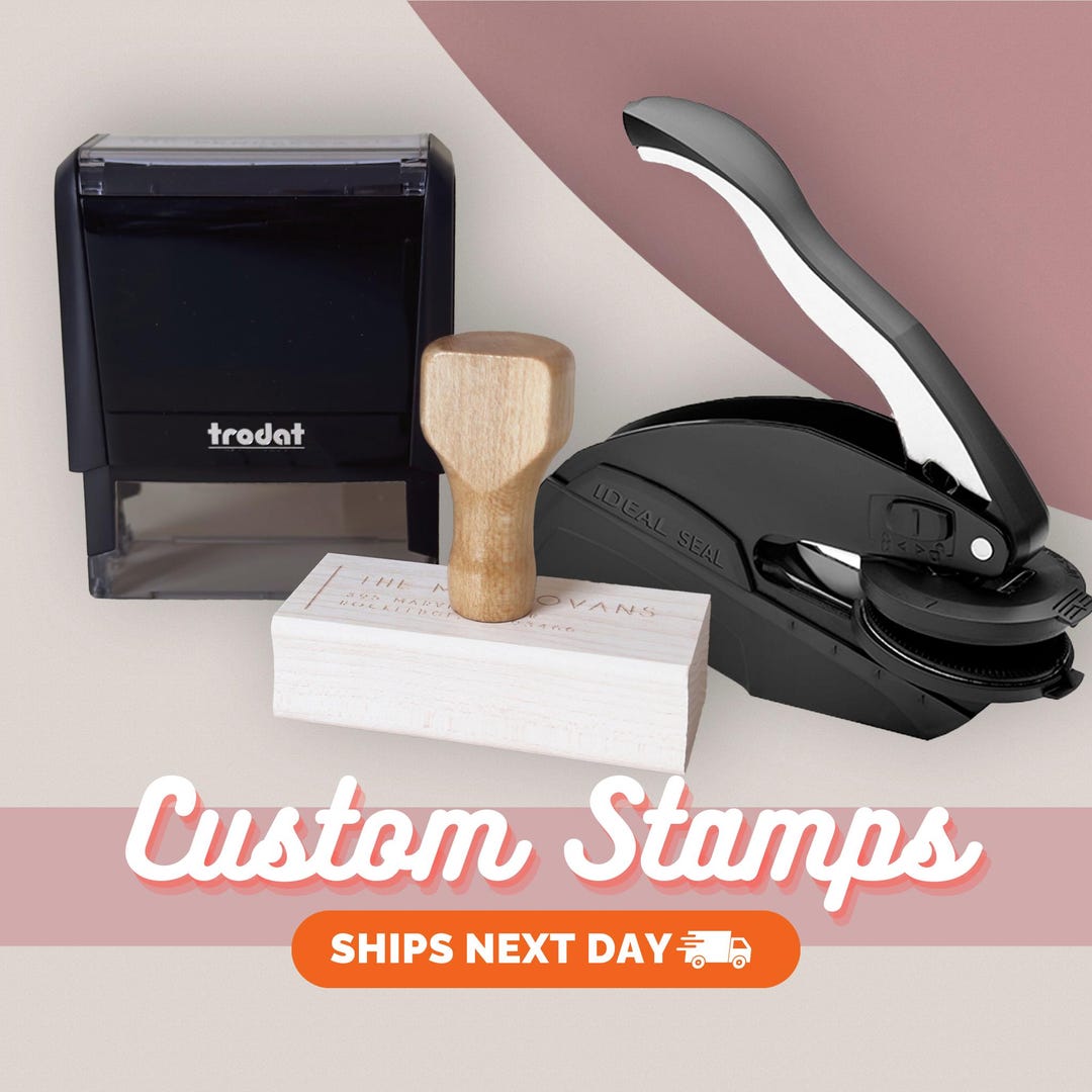 CUSTOM STAMPS Extra Large & Small Logo Stamp, Personalized Small ...