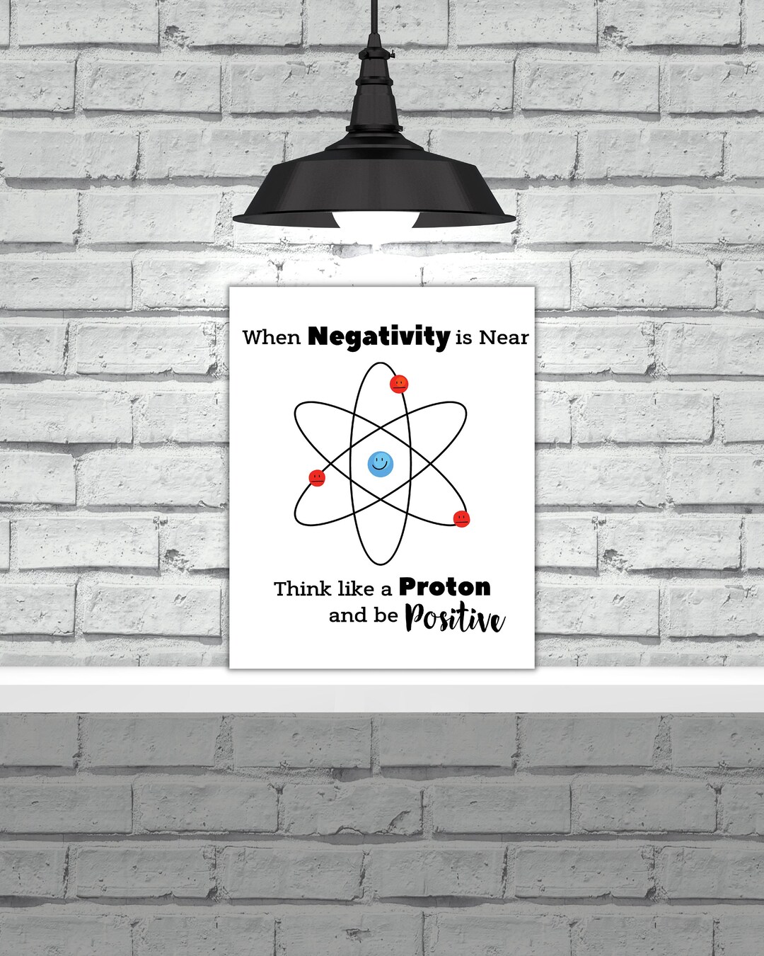 Positive Proton Science Printable Poster, Think Like A Proton, Science ...