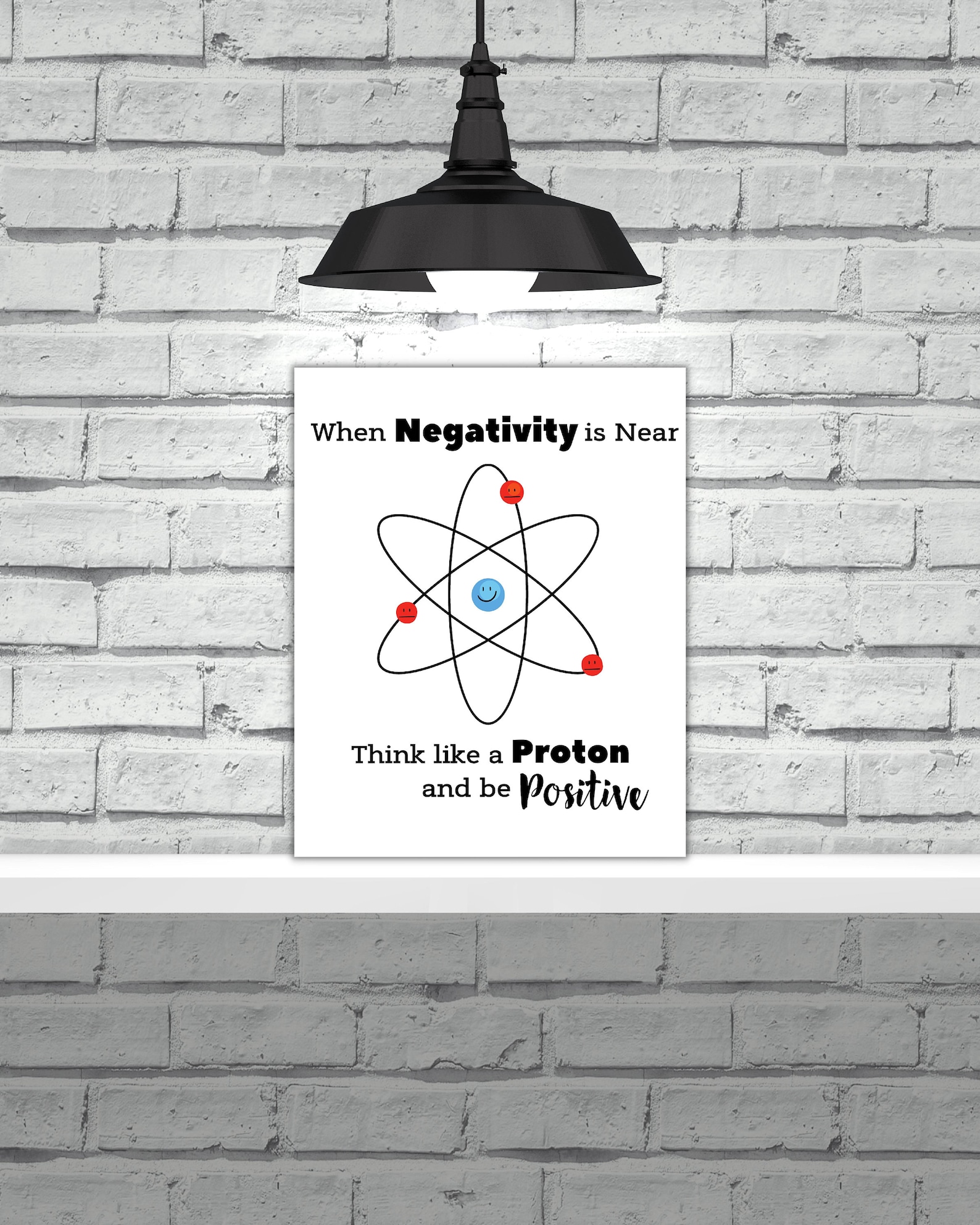 Positive Proton Science Printable Poster, Think Like A Proton, Science ...