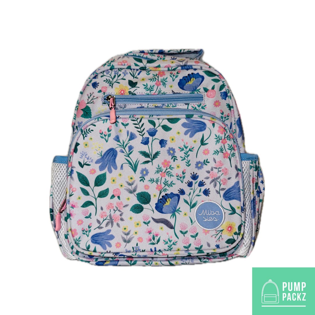Small Feeding Tube Backpack | Sky Blue Floral | for Enteralite Infinity ...
