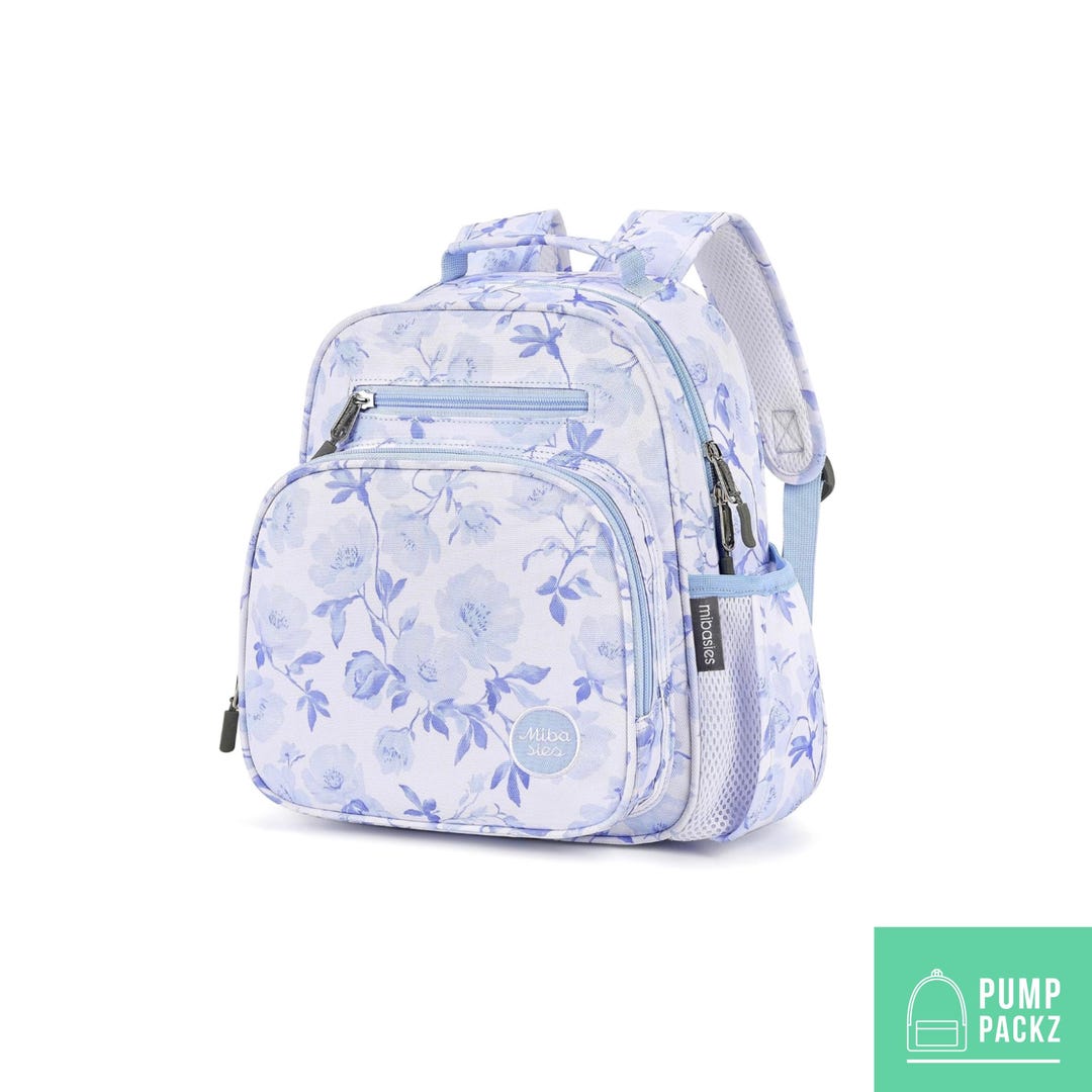 Small Feeding Tube Backpack | Blue Floral | for Enteralite Infinity ...