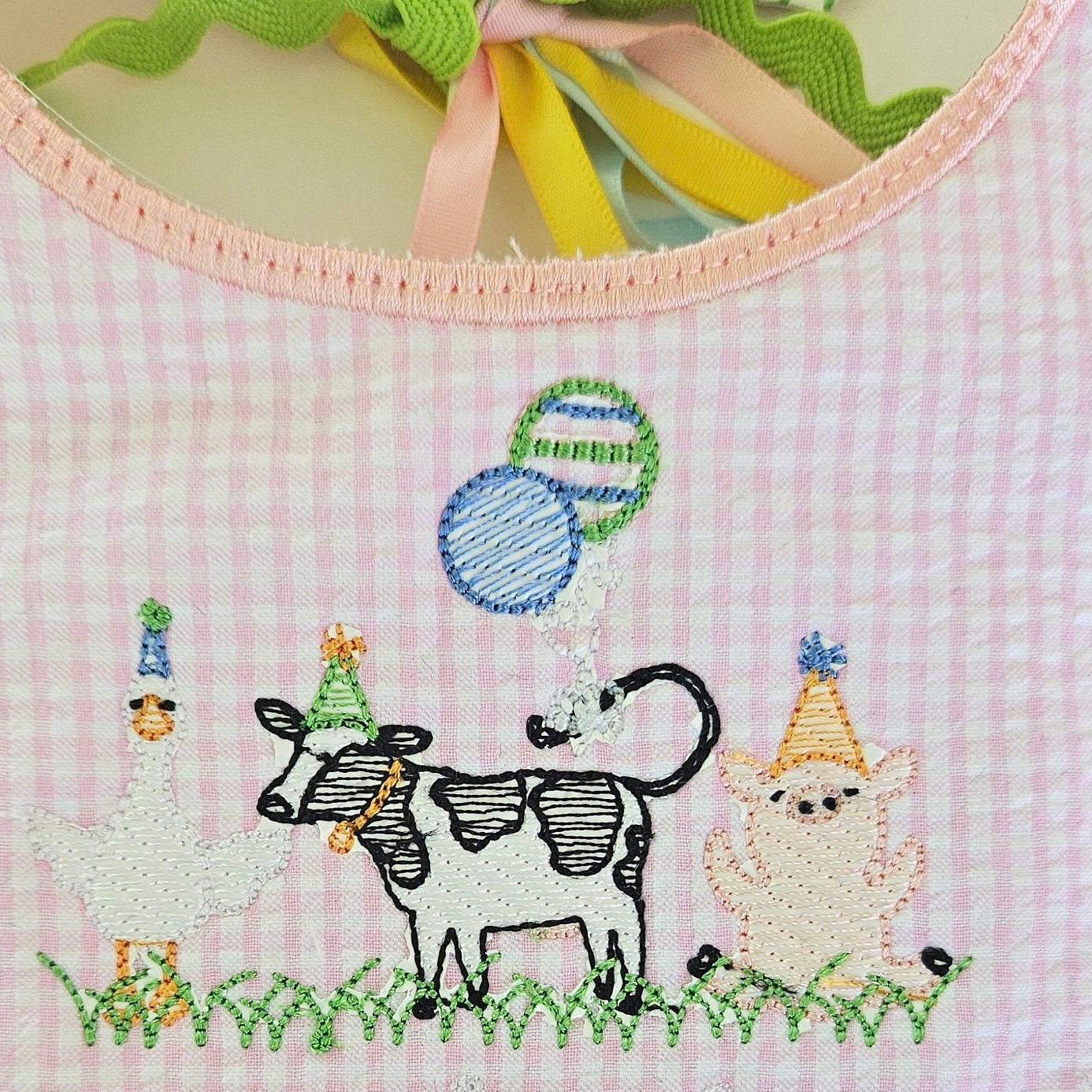 Embroidered Farm Animal Number Birthday Topper and Matching Farm Animal ...