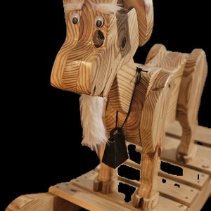 Handcrafted Wooden Rocking Goat: Kids Ride-on Toy - Etsy