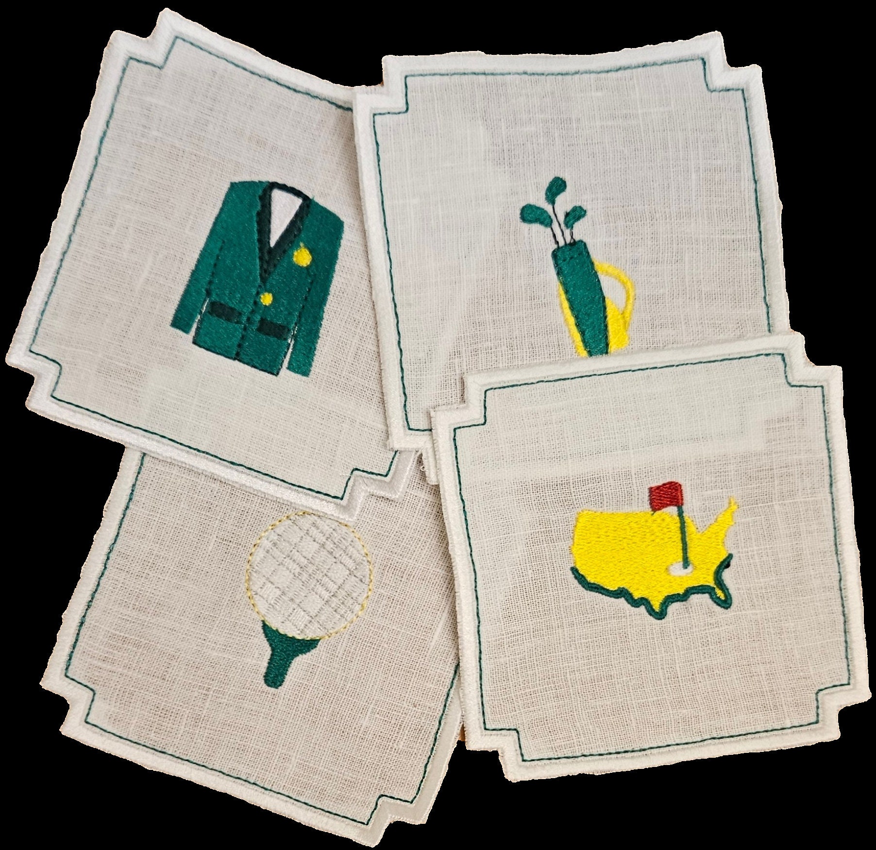 Masters Golf Tournament Linen Cocktail Napkins - Etsy