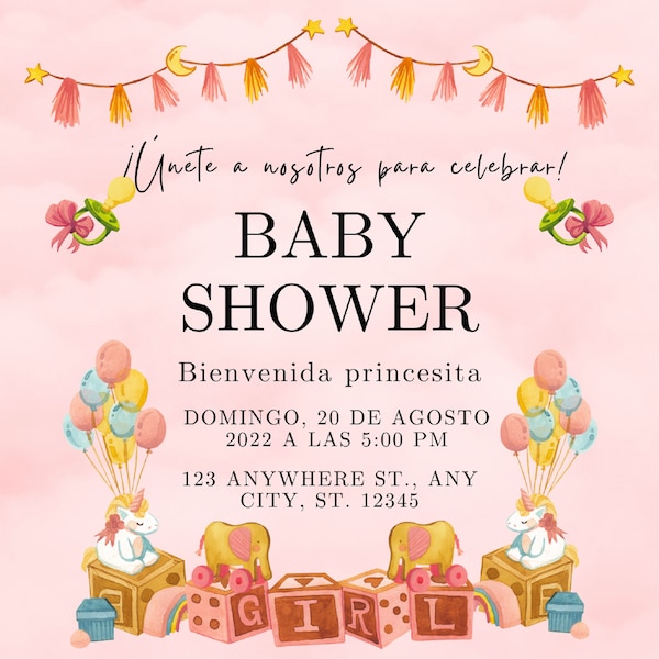 Teddy Bear Baby Shower Nina Invitation Espanol - Etsy
