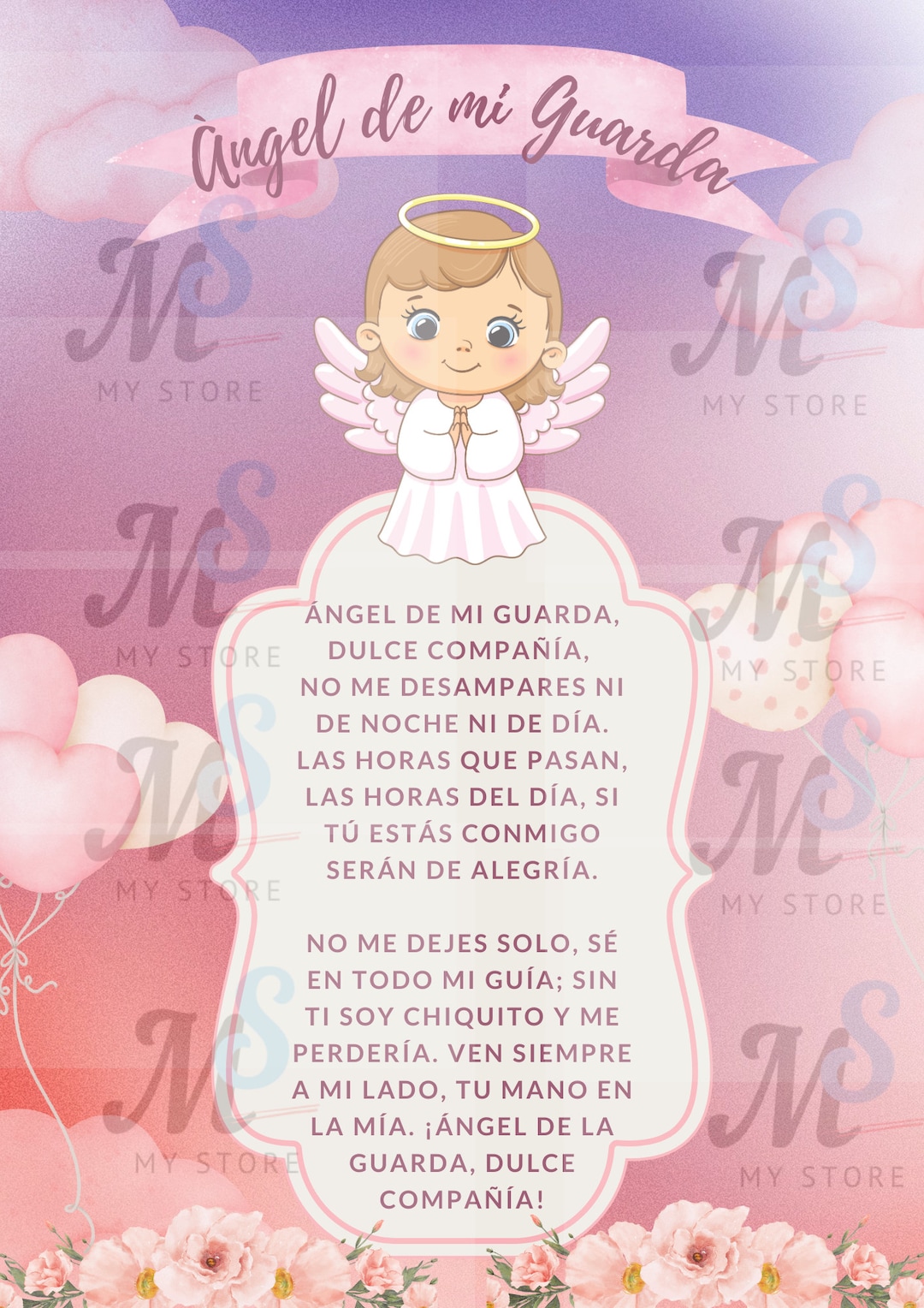 Oraciòn Al ângel De La Guarda Para Niños Uno Para Niñas Otro Para