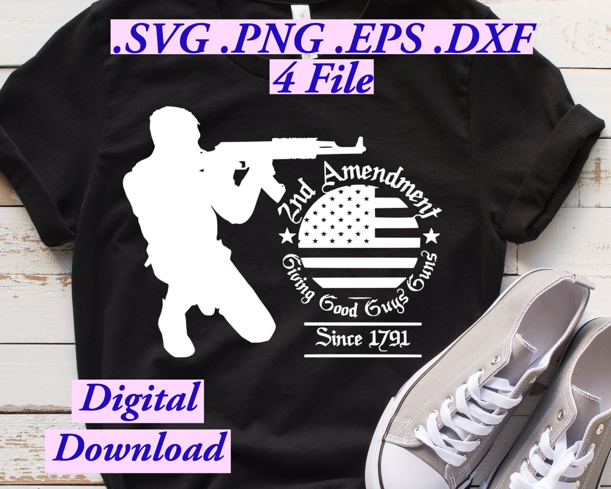 2nd Amendments Svg, Eps, Dxf, Patriotic Svg, Ban Idiots Not Guns Svg ...