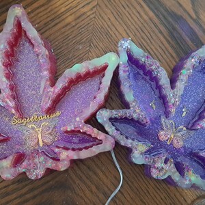 Custom Ashtray, Marijuana Pot Leaf Gold Ashtray, Weed Leaf, Light Ashtray, Stoner Gifts, 420 ...