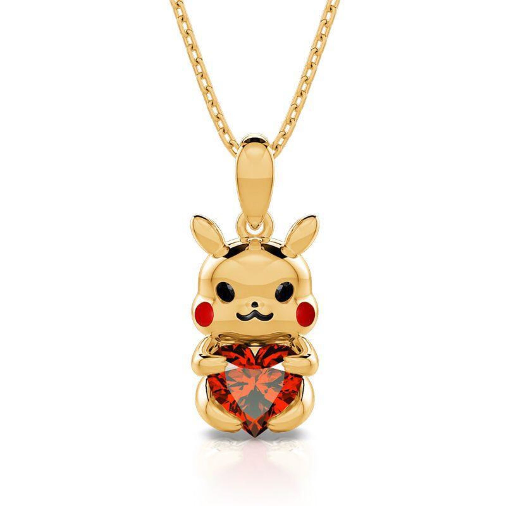 Pokemon Styled Pikachu Earrings and Necklace Gold Colored With - Etsy