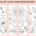 Flowers Bookmarks, Coloring Bookmarks, Adult Bookmarks, Spring Coloring ...