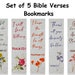 Printable Bible Verses Bookmarks, Floral Bookmarks, Christian Church ...