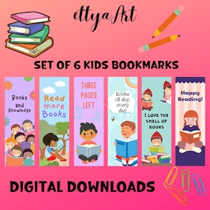 Printable Bookmarks for Kids School Bookmarks Children - Etsy