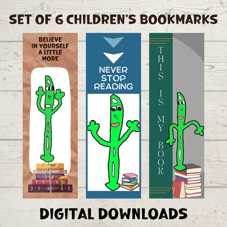 Printable Set of 6 Childrens Bookmarks Printable Bookmark - Etsy