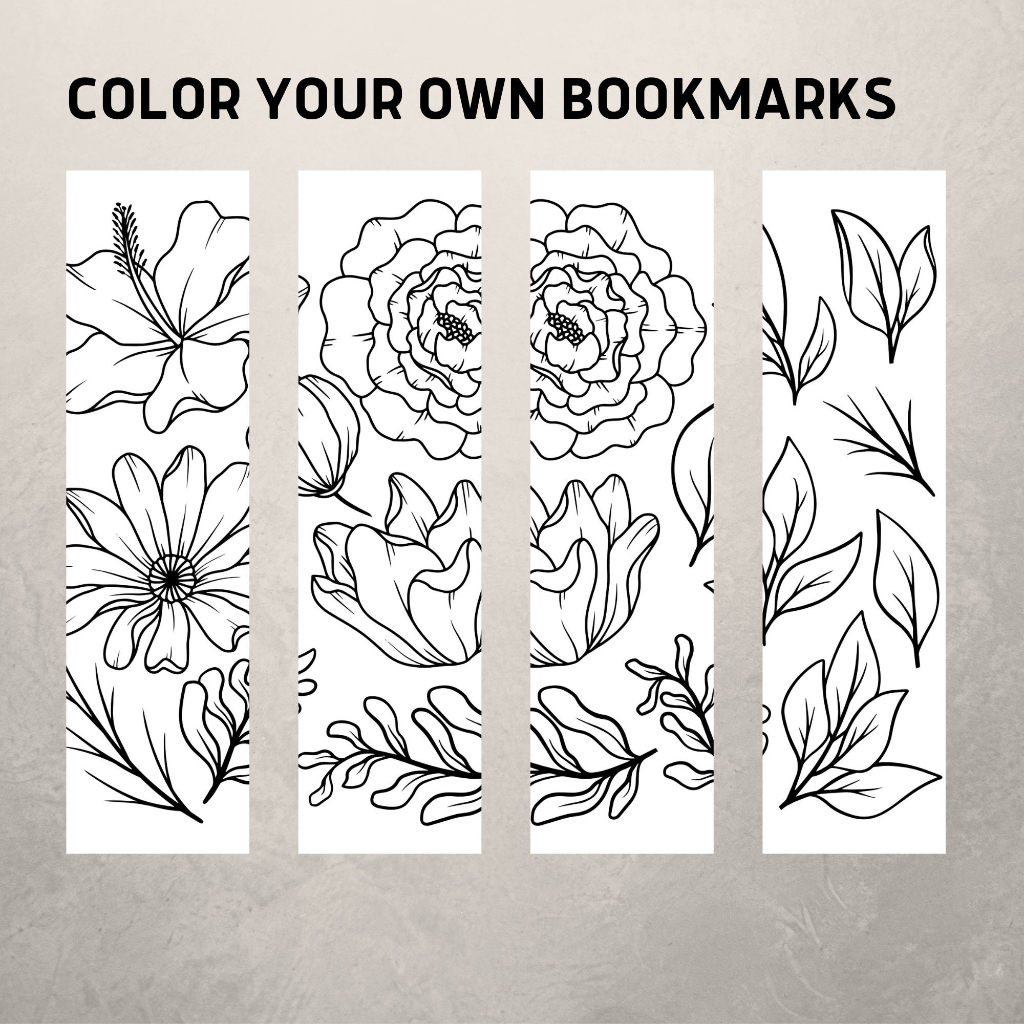 Flowers Bookmarks, Coloring Bookmarks, Adult Bookmarks, Spring Coloring ...