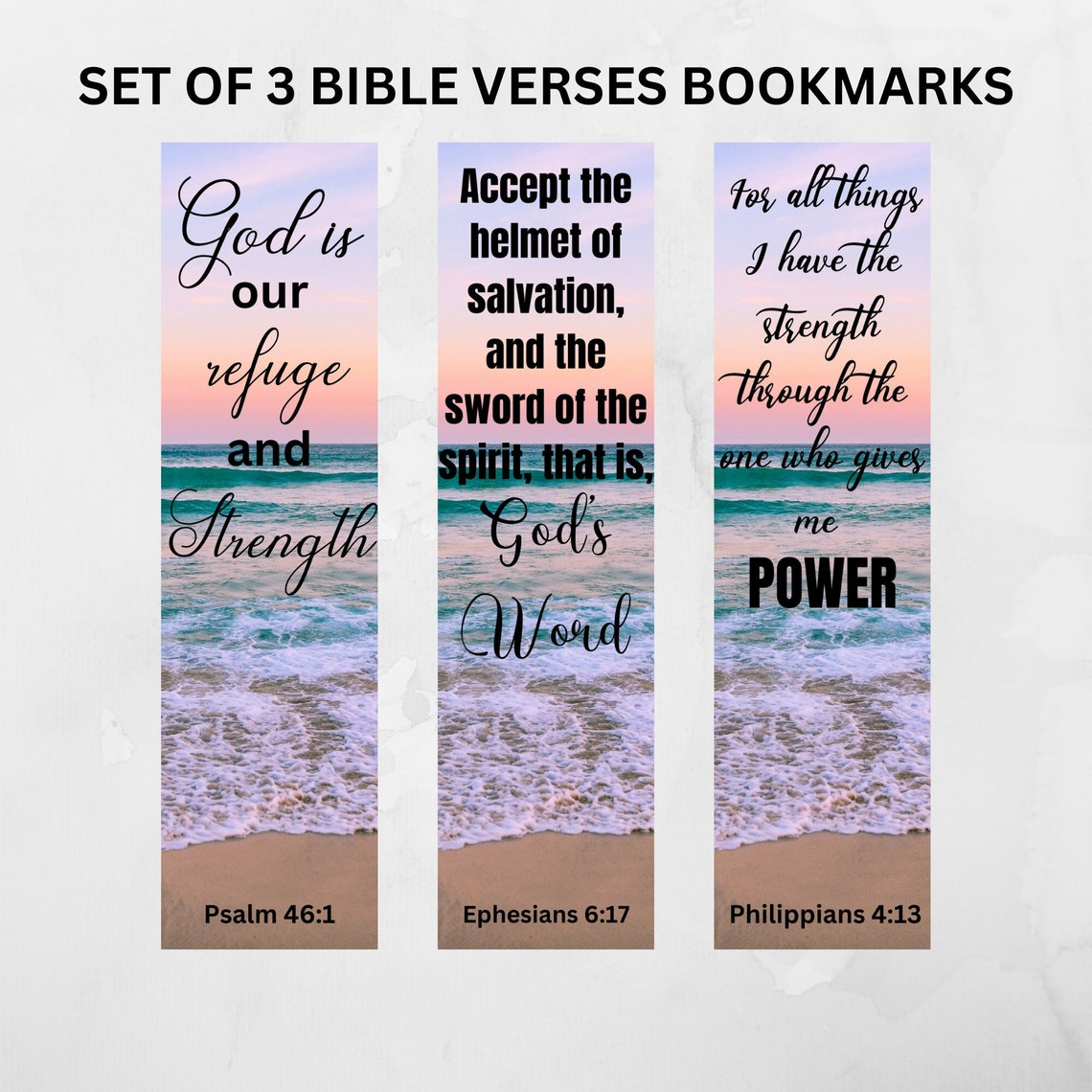 Printable Set of 3 Inspirational Bible Scriptures Bookmarks, Prayer ...
