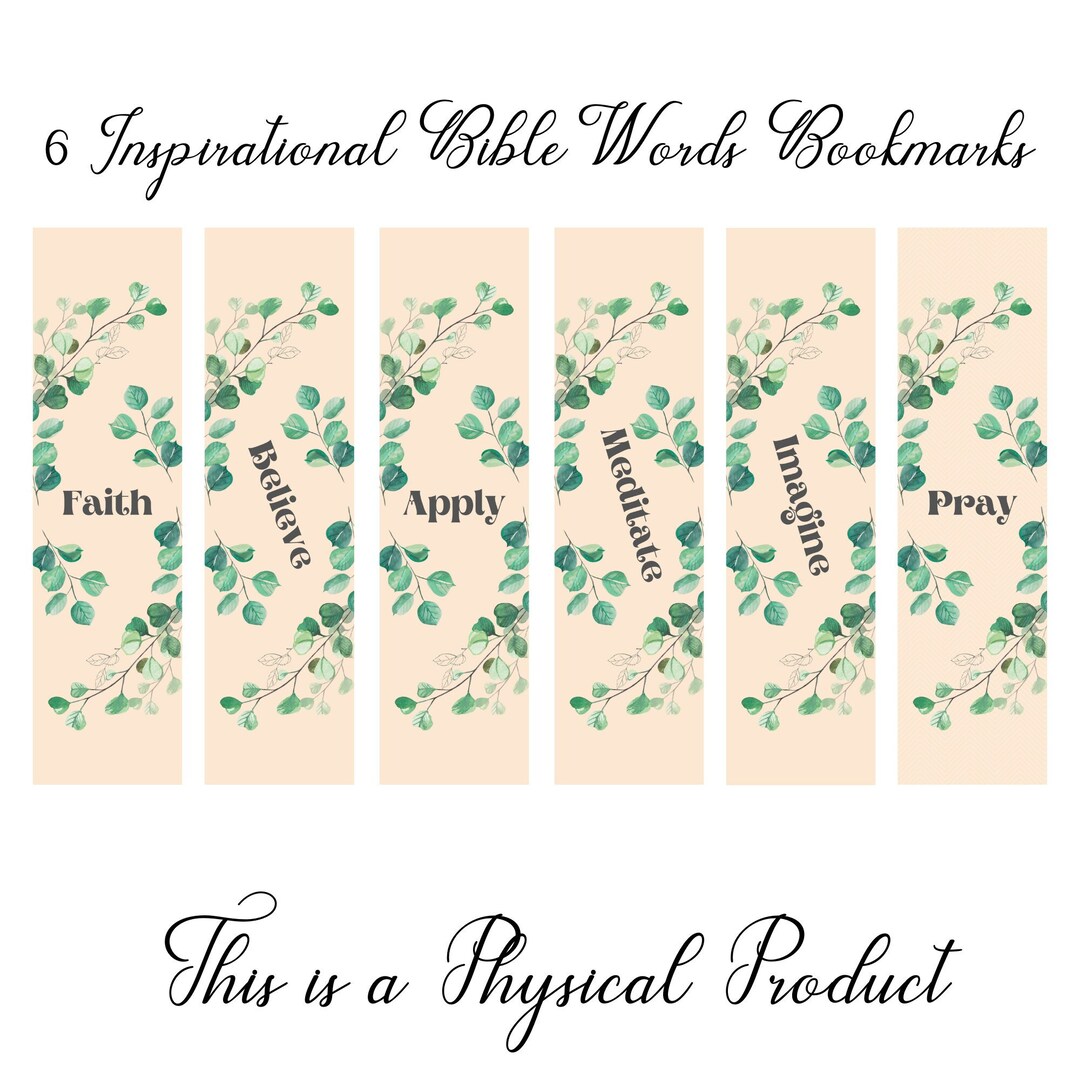 Printable Set of 6 Inspirational Bible Words Bookmarks, Prayer ...