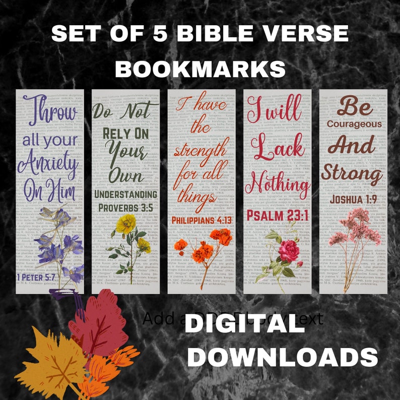 Printable Bible Verses Bookmarks Floral Bookmarks Christian - Etsy