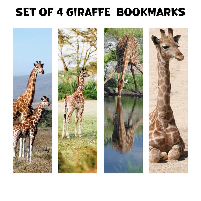 Giraffe Bookmarks, Giraffe Nursery Decor, Giraffe, Jungle, Giraffe Card ...