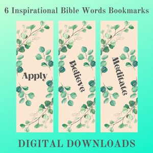 Printable Set of 6 Inspirational Bible Words Bookmarks Prayer - Etsy
